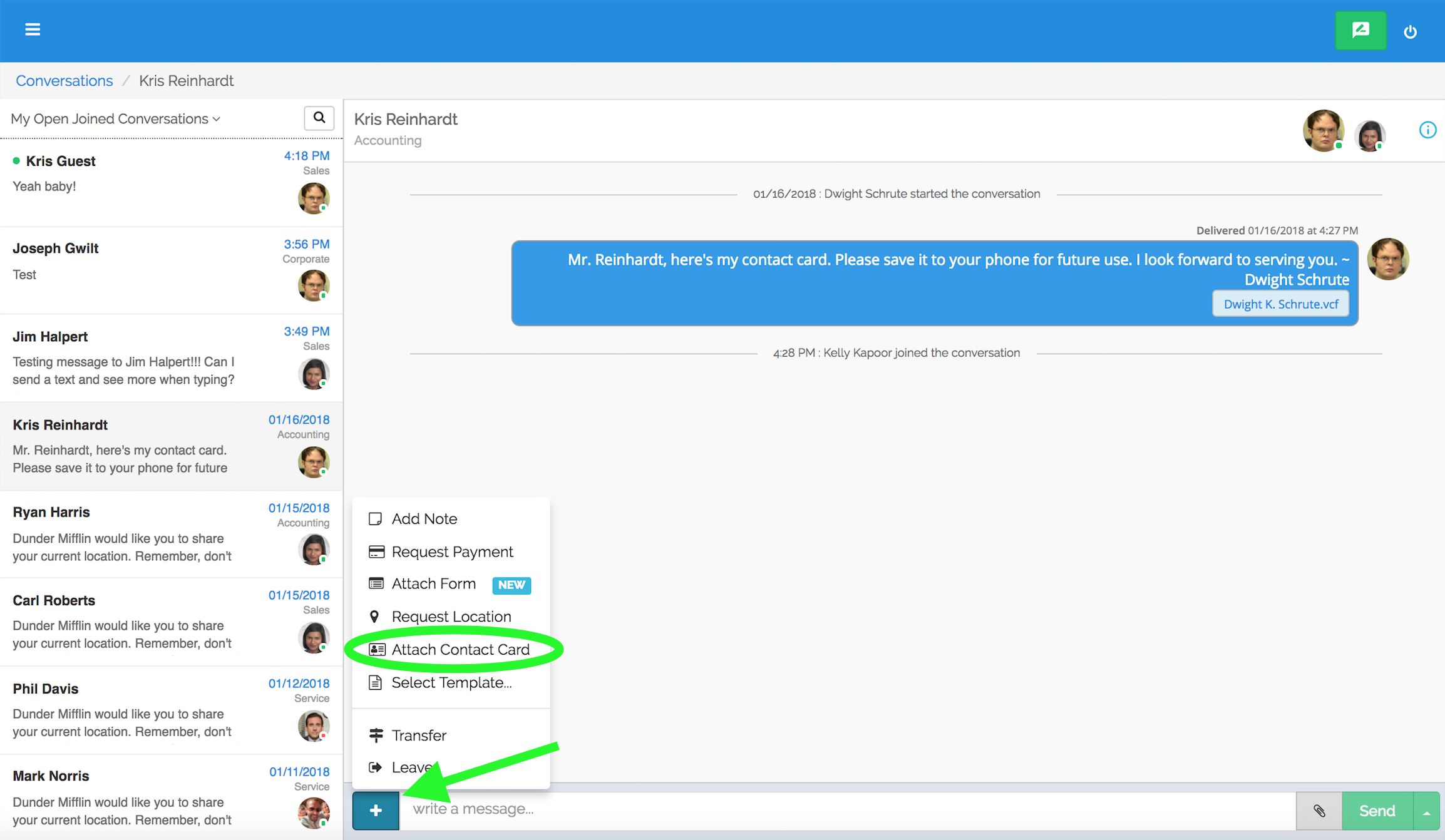 Sending your contact card | Captivated