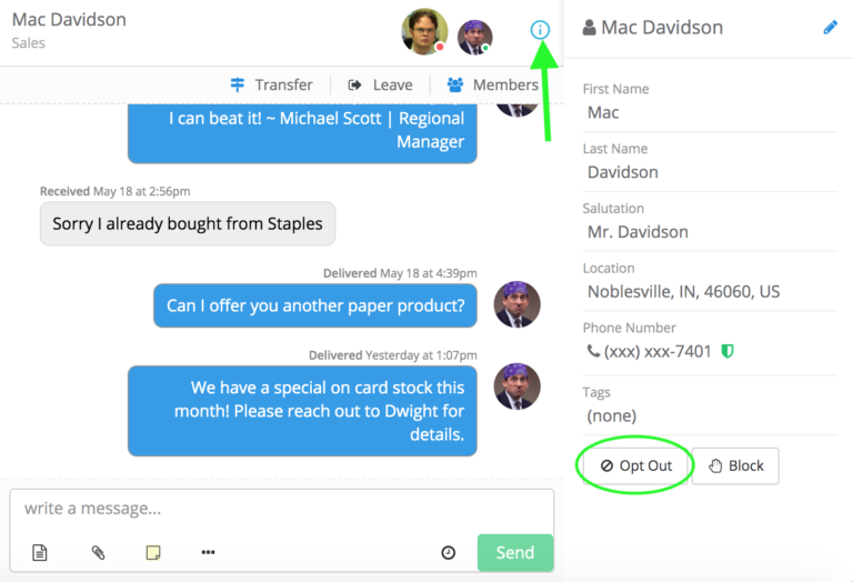 Opting out a Contact - Captivated