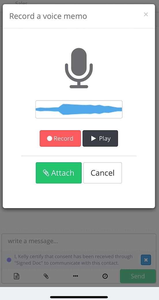 Sending Voice Memos File Attachments On The Mobile App Captivated