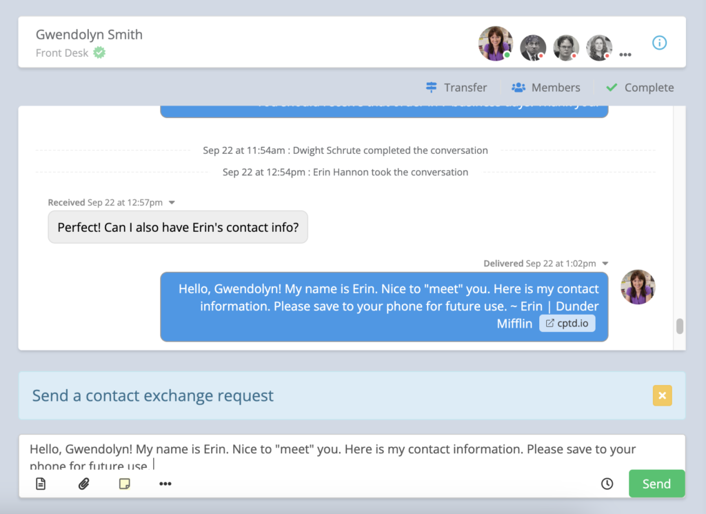 Contact Exchange Request - Captivated